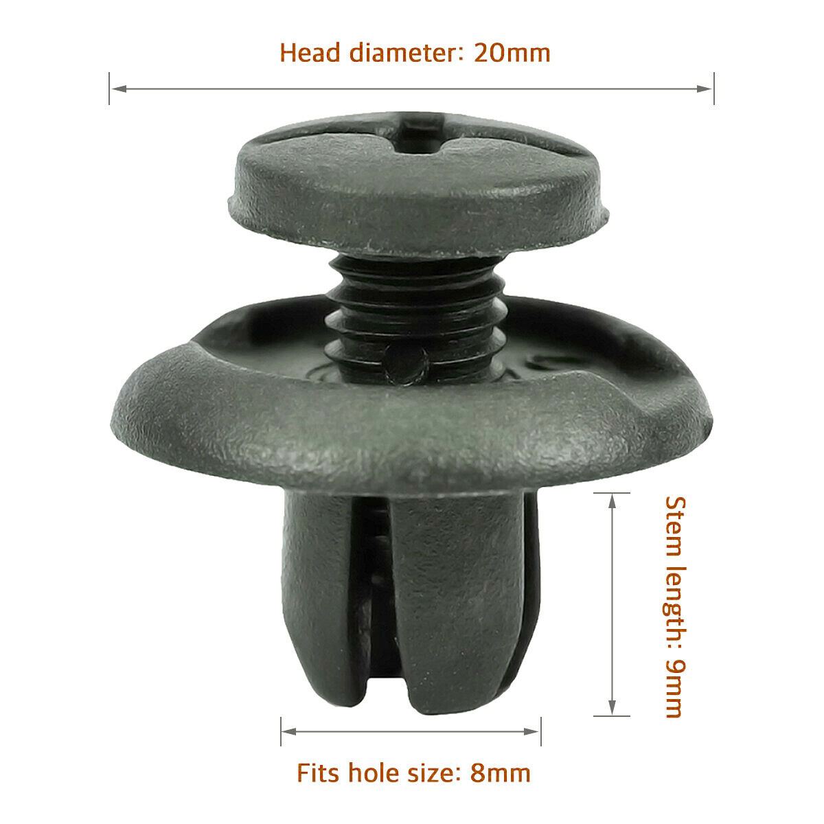 100 Pc Bumper Fender Car Clips and Fasteners for Honda and Acura ...